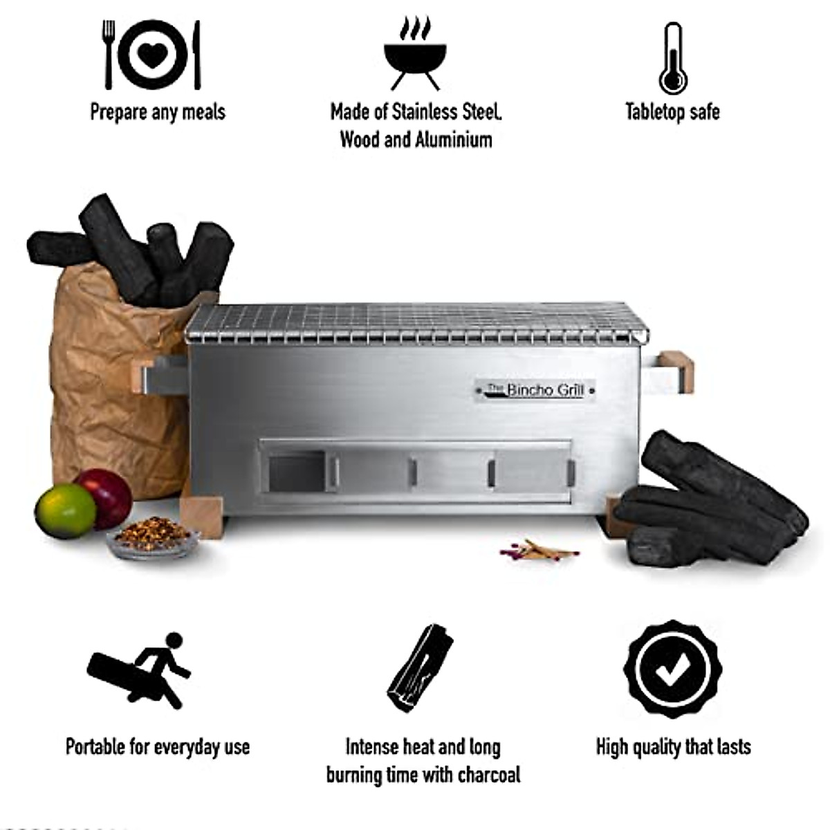 The Bincho Grill MG-168 Yakitori Tabletop Charcoal Griller-Mini Japanese Style Hibachi