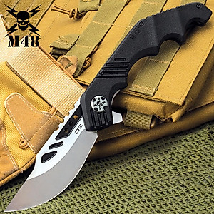 M48 Warthawg Pocket Knife | D2 Tool Steel Blade | Ball Bearing Opening | Pocket Clip | Injection-Molded Nylon Handle | Closed Length 6.75”