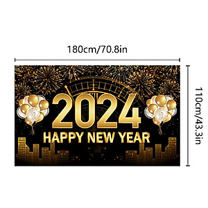 2024 Happy New Year Backdrop Happy New Year Background Cloth Happy New Year Banner New Year Party Decoration Family Party Photo Background