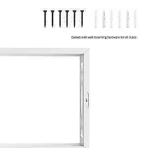 Floating Shelves- Open Cube Wall Shelf Set with Hidden Brackets, 3 Sizes to Display Décor, Photos, More- Hardware Included by Lavish Home (White)