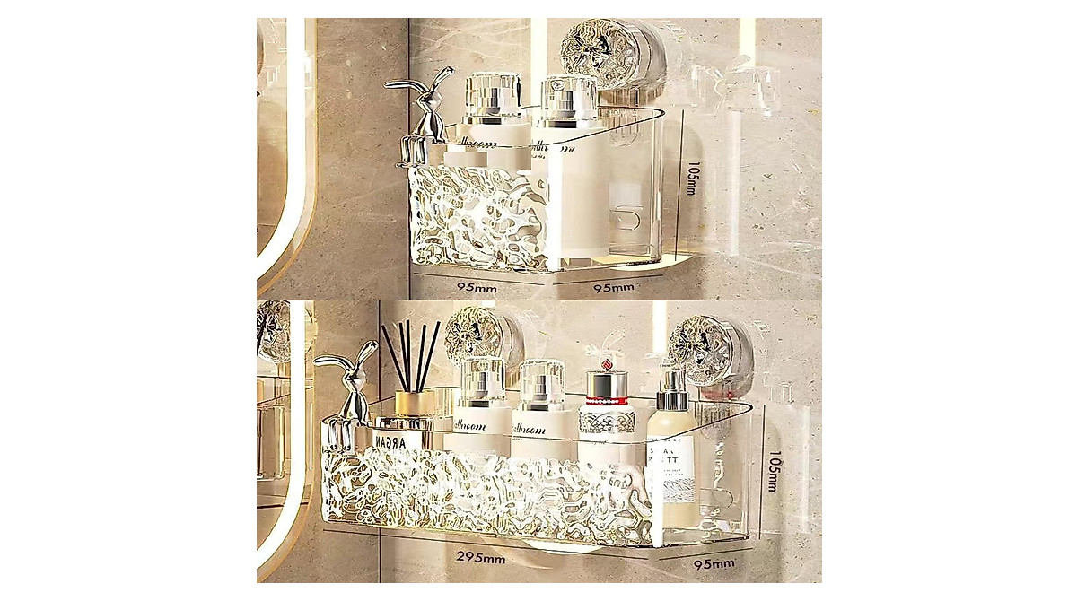 HAOSJINY Removable Shower Caddy with Strong Suction Cups