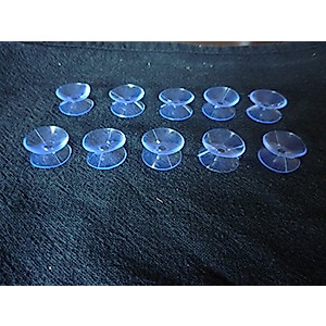 GiftWrap Etc. Small Double Sided Suction Cups - 20 mm, Set of 10, Clear, for Glass Windows, Windshield, Tile, Kitchen, Bathroom Mirror, Shower Wall, Terrarium, Car Window, Office