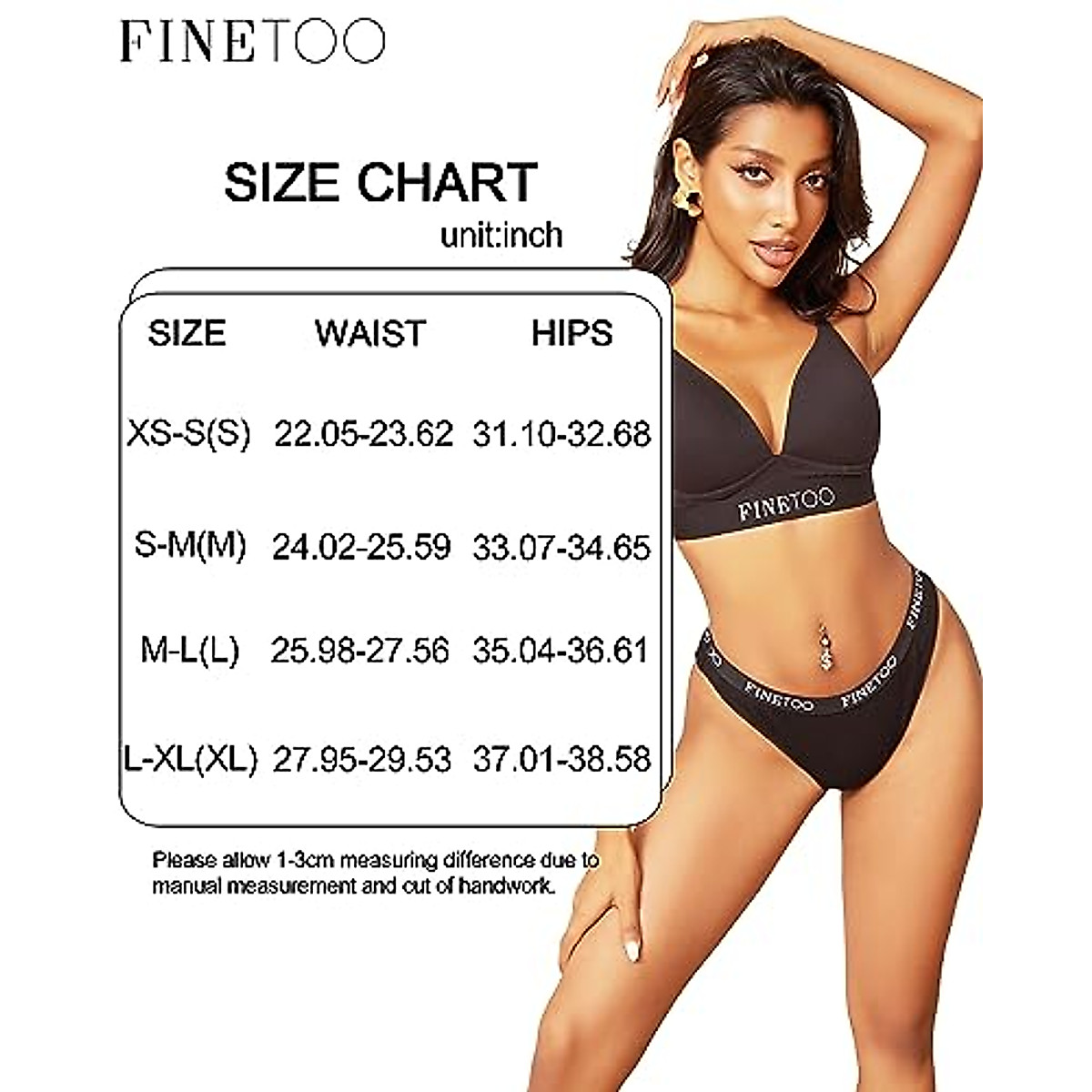 FINETOO Cotton Thongs for Women Breathable Stretch Hipster Panties Sexy High Waisted Thong Underwear S-XL