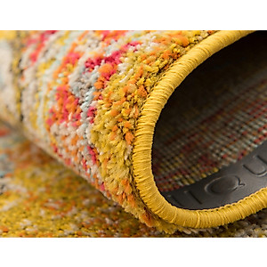 Unique Loom Penrose Collection Area Rug - Alexis (8'x 10' Rectangle, Gold/ Gray)