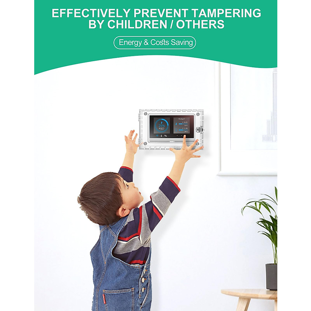 Upifen Thermostat Lock Box Cover with Key, Clear Thermostat Cover with Lock Compatible With Home Thermostat On Wall, AC Lock Box Cover with Key Fits Thermostats (Rectangle, 6.3''W x 5''H)