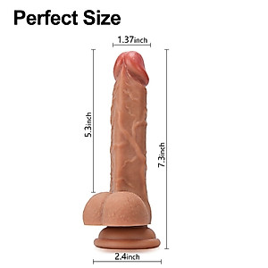 Sex Toy for Women 7.3 Inch Realistic Clear Dildo,Body-Safe Material Strong Suction Cup Ultra Soft Lifelike Anal Dildo for Womens/Gay,Adult Life Like Sex Anal Cute Toys & Games