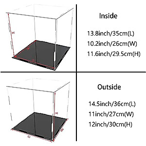 A+ DESIGN Clear Acrylic Display Case Assemble Collectibles Box Alternative Glass Case for Display Action Figures Home Storage & Organizing Toys (14.5x11x12 inch; 36x27x30 cm)