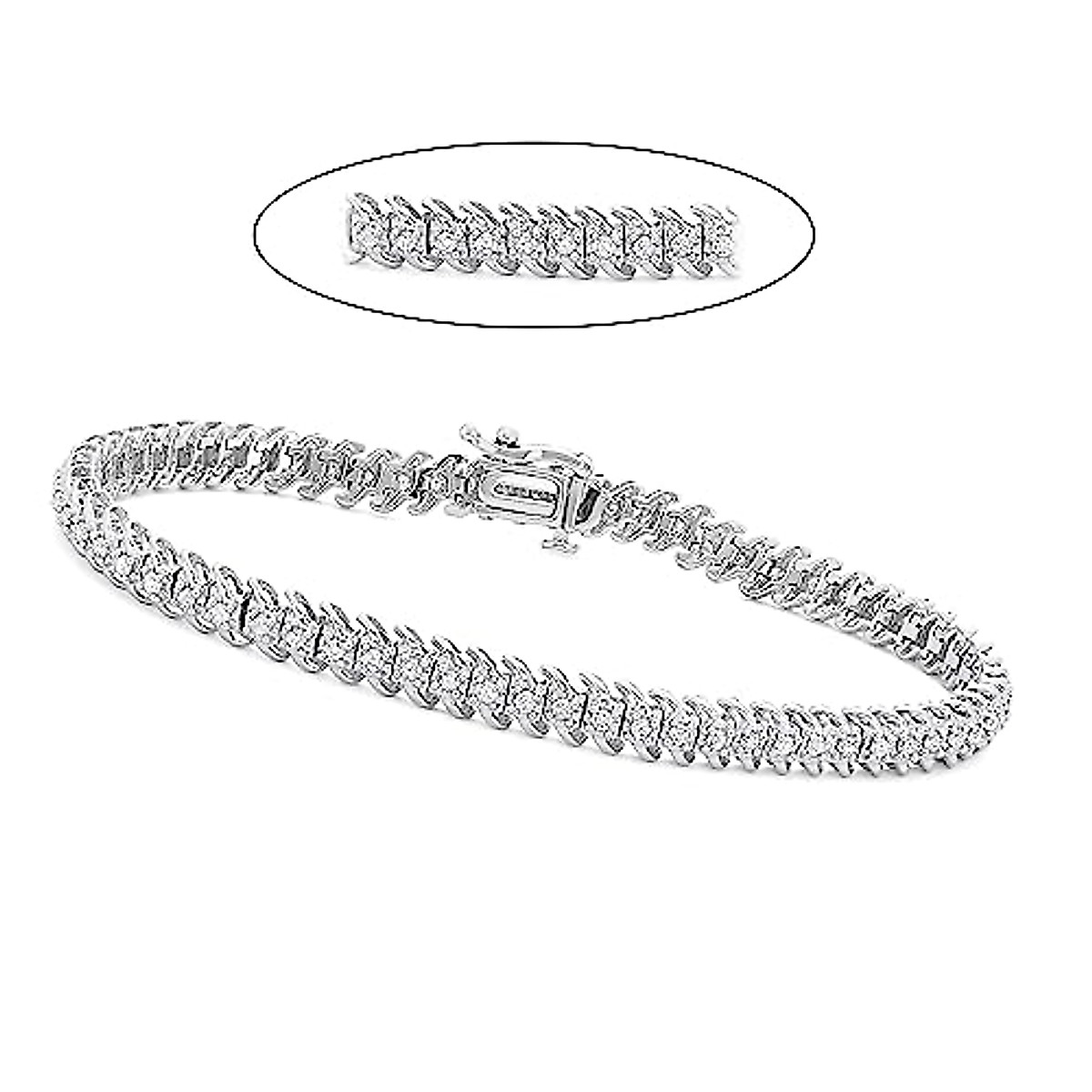 Hdiamonds 1 Carat Total Weight (cttw) Bracelet - 10K White Gold Diamond Tennis Bracelet for Women
