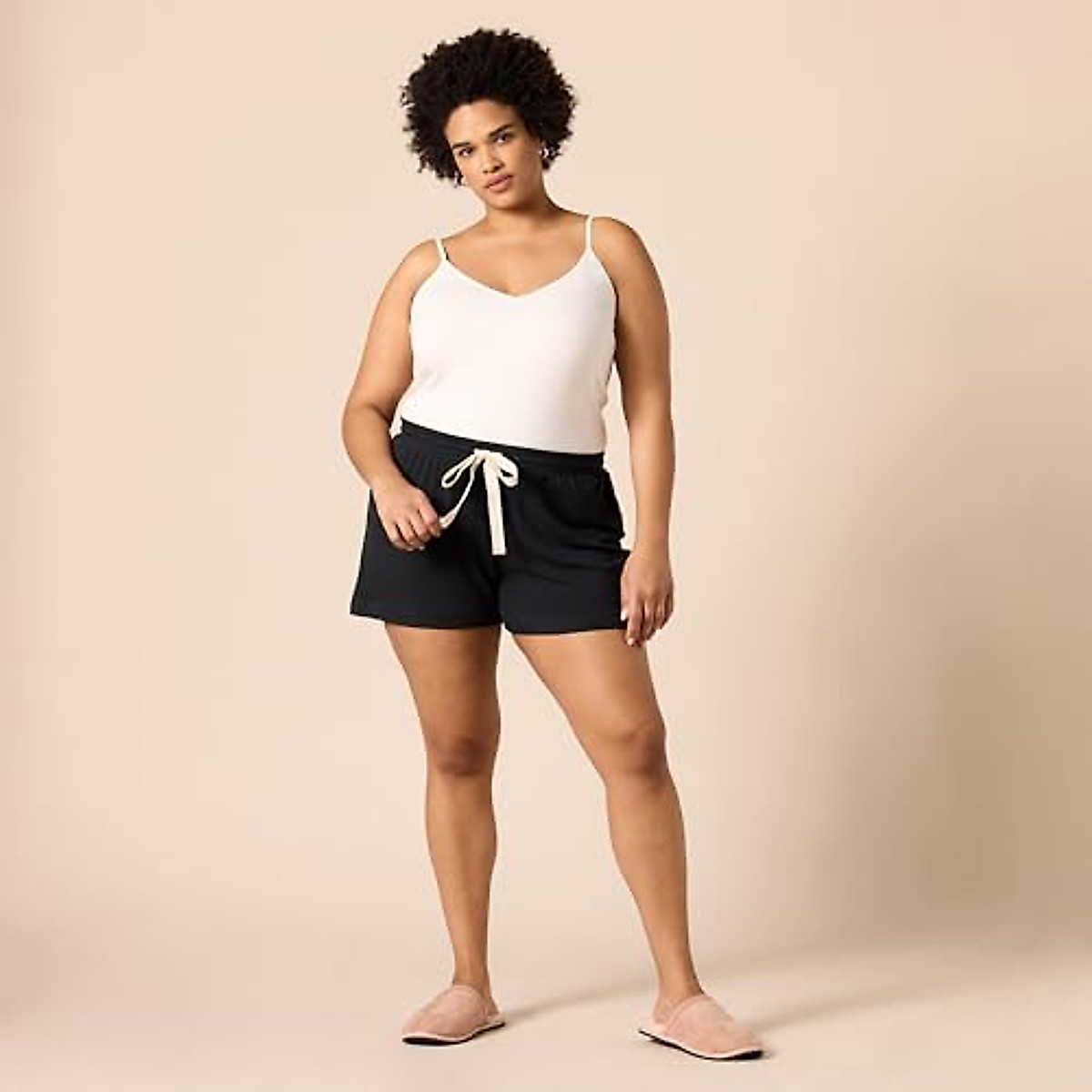 Amazon Essentials Women's Lightweight Lounge Terry Pajama Short, Black, X-Small