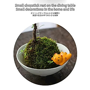 APULM Flying superman kitten tableware accessories Cute decoration Cat chopstick holder Miscellaneous goods Ceramic chopstick holder 5 pack Suitable for family, study, dining table, tavern.