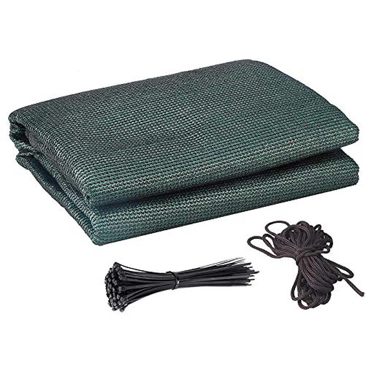 GWOKWAI Fence Privacy Screen Mesh, Heavy Duty Windscreen Fencing Netting with 12pcs Tie Shade Net Cover for Garden Fence Construction Site Yard