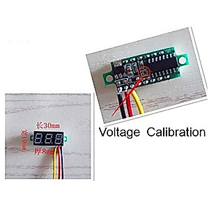 (5-Pack) JacobsParts Ultra-Small 0-100V DC 3-Wire Voltmeter LED Volt Meter Voltage Tester (Green)