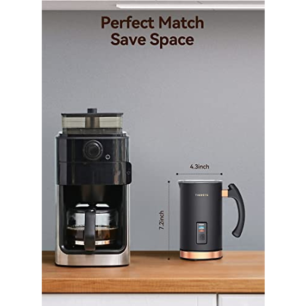 Milk Frother, Thereye Electric Milk Steamer, Automatic Hot and Cold Foam Maker and Milk Warmer for Latte, Cappuccinos, Macchiato, Hot Chocolate Coffee