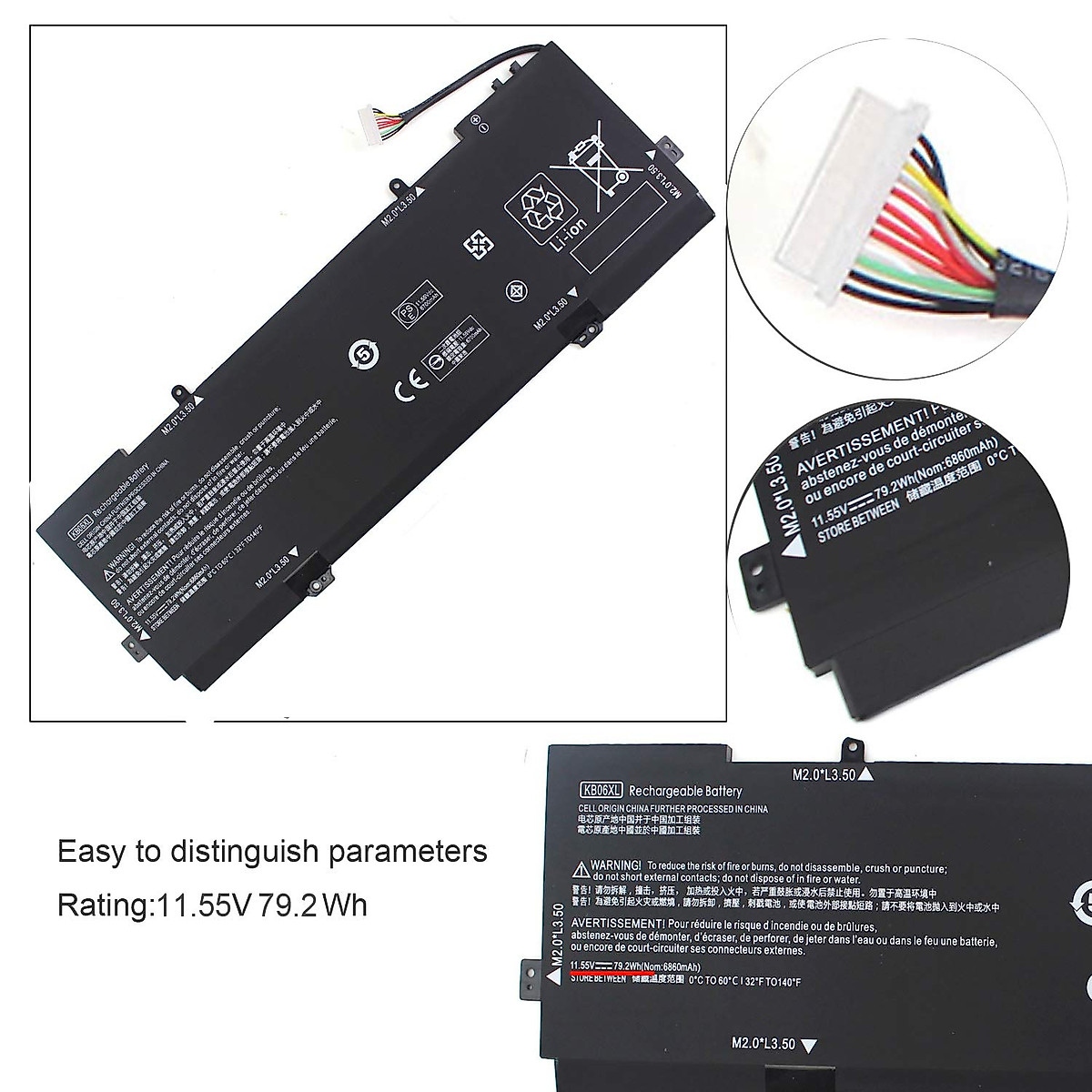KB06XL Laptop Battery Compatible with HP Spectre X360 15-BL002XX 15-BL000NA 15-BL030NG Z6L01EA Z6K99EA Series BL000NA BL000NL BL001NX BL012DX BL101NG KBO6XL TPN-Q179 902401-2C1 902499-855 HSTNN-DB7R