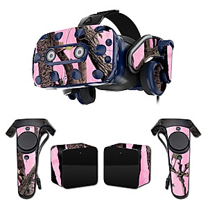 MightySkins Skin Compatible with HTC Vive Pro VR Headset - Pink Tree Camo | Protective, Durable, and Unique Vinyl Decal wrap Cover | Easy to Apply, Remove, and Change Styles | Made in The USA