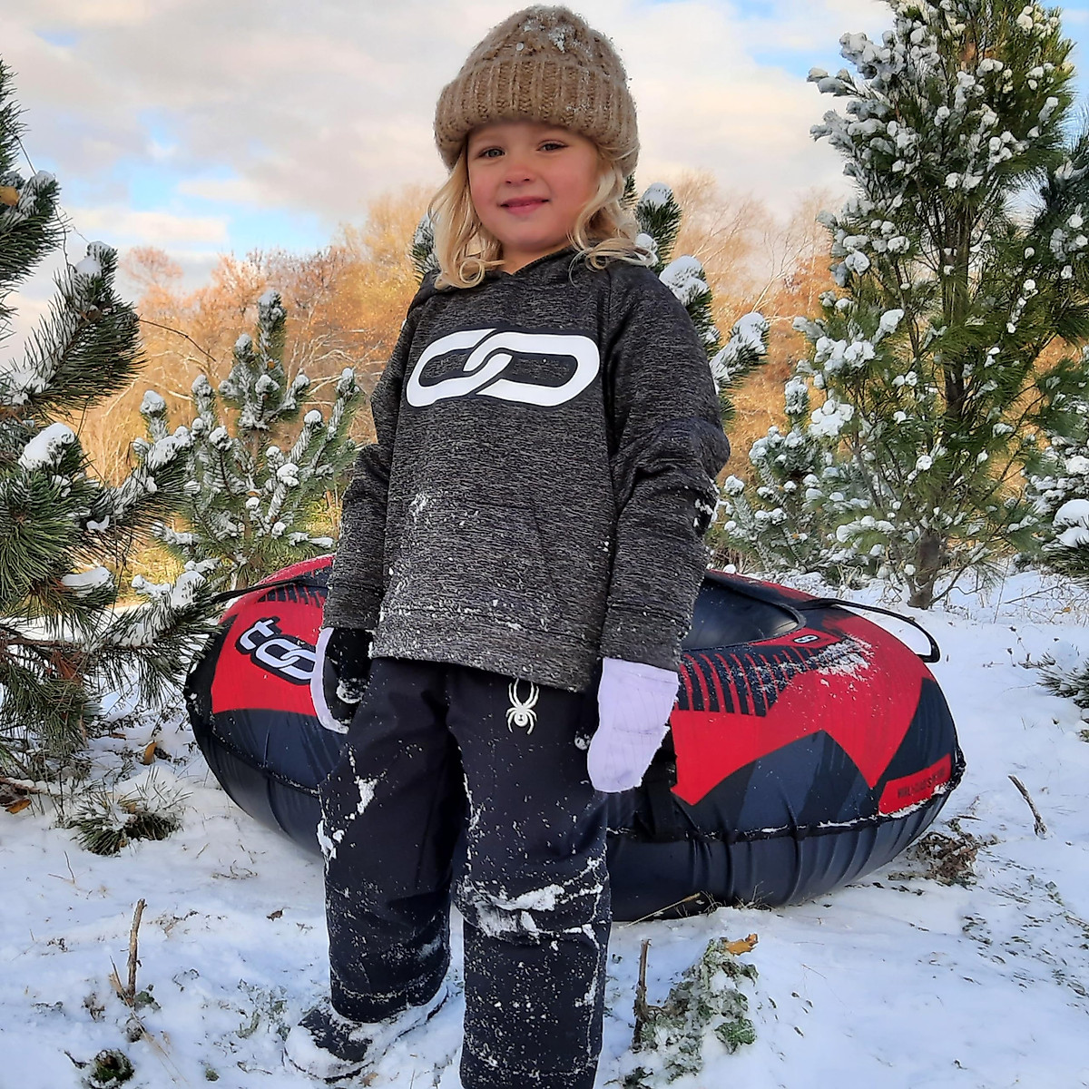 Toobski 109 Slopemaster Heavy Duty Snow Tube for Sledding | Inflatable | High Speed | Connectable | Based in The USA | Color Selection: Red and Black