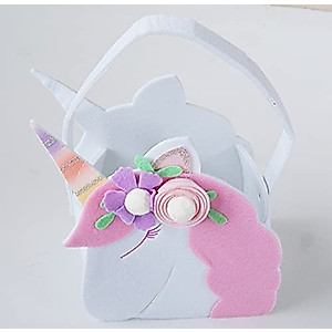 Spritz Felt Unicorn Basket - White - (8in (H) x 8in (W) x 4.85in(D))