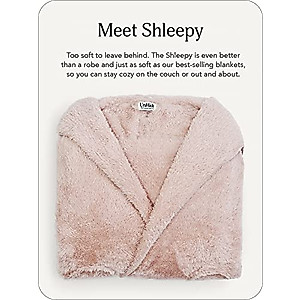 UnHide Shleepy Faux Fur Robe - Lightweight, Extra Soft, & Warm Wearable Blanket - Made From Soft Polyester Faux Fur Material - Machine Washable - Rosy Baby - Medium