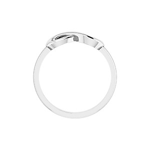 Solid 14k White Gold Infinity-Inspired Ring Band (Width = 5.4mm) - Size 8