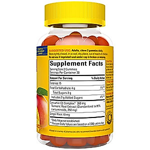 Nature Made Turmeric Curcumin 250mg Per Serving, Dietary Supplement for Antioxidant Support, 60 Gummies, 30 Day Supply