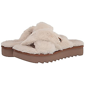 Koolaburra by UGG Women's Fuzz It Sandal, Natural, Size 11