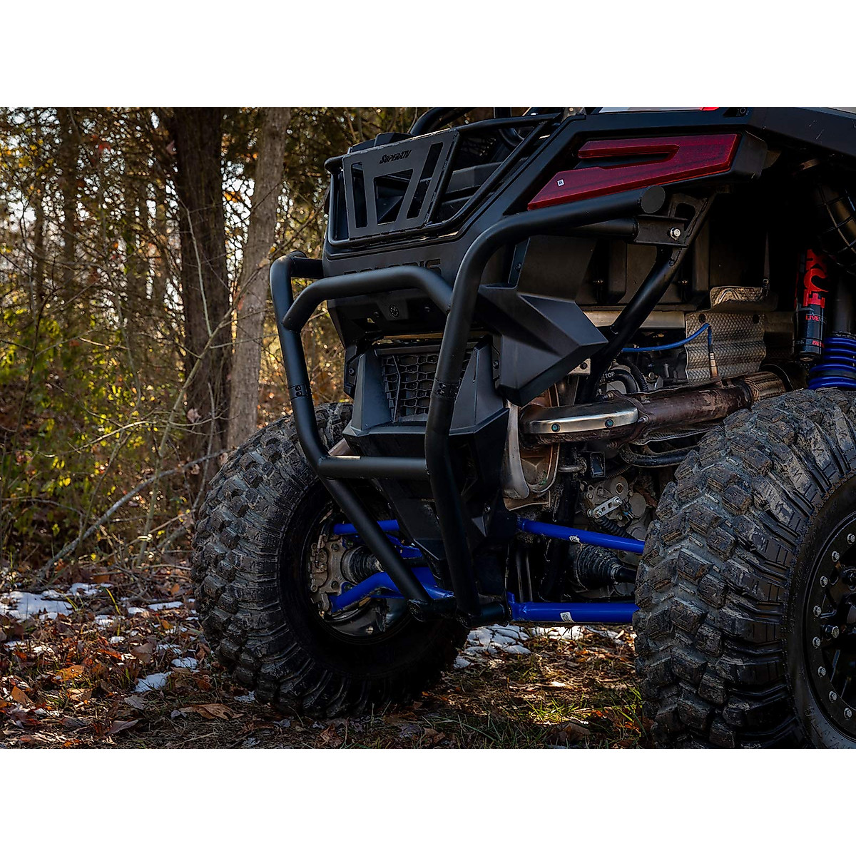 SuperATV Rear Bumper for 2020+ Polaris RZR PRO XP/PRO XP 4 - Made of 1.75 Inch Steel Tubing - UV Resistant Powder Coating - Does Not Block Rear Cargo Area - Mounts Directly to Frame for Easy Install