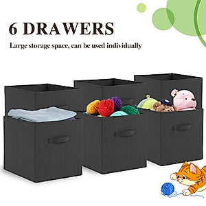 Iwaiting Outdoor 6 Cube Storage Organizer, Cube Storage Shelf with 6 Extra Drawers, Strong Load-Bearing Capacity, Portable Shelves for Bedroom, Living Room, Home, Office