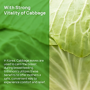 TNTN MOM'S Cabbage Breast Patch (8EA) for No More Milk Flow Dry up Stop Lactation Breast Engorgement Breastfeeding Pain Relief EWG Green Vegan Sheet Mask