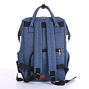 Diaper Bag Backpack, Japhet Multi-Function Waterproof Baby Bag for Boys Girls, Multifunctional Travel Diaper Backpack for Moms Dads, Large Capacity, Durable, Blue