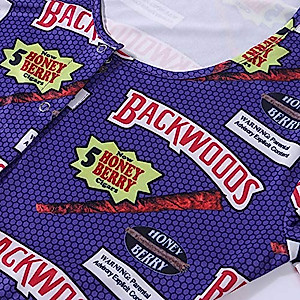 Women Sleepwear One Piece V Neck Button Up Cotton Pajama Jumpsuit Long Sleeve Trouser Pants Night Wear Romper (Backwoods-purple, Medium)