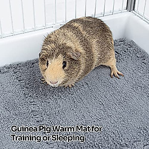 Oiibo 10PCS Guinea Pig Cage Liners Bed Mats 12"x12" with Borders, Small Animals Hedgehog Fleece Pee Pads Washable and Reusable for Pet Rabbit Dog Cat Playing or Sleeping Bedding Mat (Grey) (Grey)