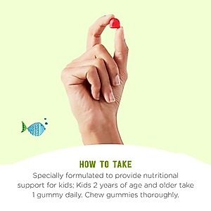 Amazon Brand - Mama Bear Organic Kids Vitamin D3 25 mcg (1000 IU) Gummies per serving, Bone and Immune Health, Strawberry, 80 Count