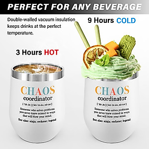 Gifts For Coworkers Mom Manager Teacher, Chaos Coordinator Coffee Mug 12oz Unique Birthday Gift Idea for Boss Lady, Women, Friends, Office, Wedding, Thank You Teacher Appreciation Gifts (Pack of 1)