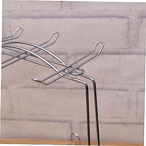 FUNOMOCYA Metal Storage Shelf Cupboard Storage Organiser Mug Holder for Counter Stainless Steel Dish Drying Rack Stainless Steel Cup Rack Hook Office Coffee