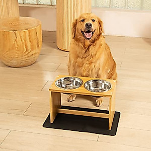 Yangbaga Elevated Dog Bowls, Raised Dog Feeding Station with 2 Bowls, Comes with a Nonslip Pad, Easy to Clean
