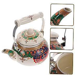 DECHOUS Enamel Kettle Porcelain Kettle Turkish Kettle Whistling Tea Pot Stainless Steel Water Jug Vintage Teapot Camping Kettle Retro Enamel Teakettle Stove Top Teakettle Pocking Teakettle