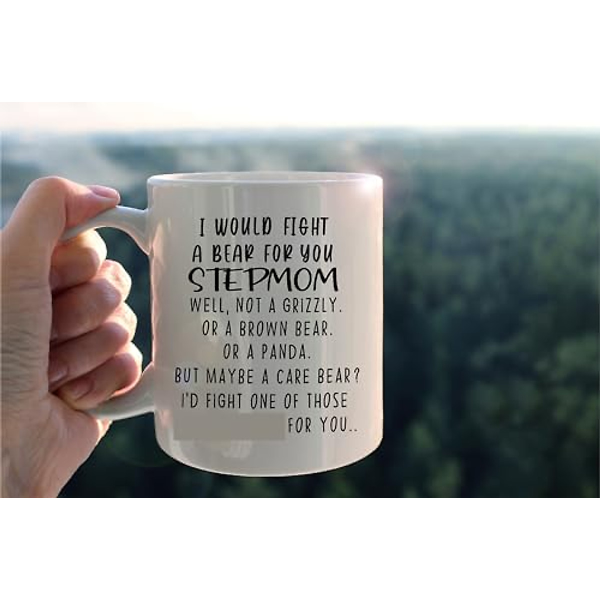 kunlisa Best Stepmom Gift Mug Cup,I Would Fight a Bear for You Stepmom Ceramic Mug-11oz Coffee Milk Tea Mug Cup,Stepmom Stepmother Mother-in-Law Birthday Mother's Day Gifts from Stepdaughter Stepson