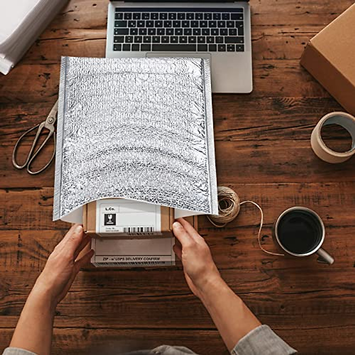 20Pcs Reusable Insulation Bags, 11.8x7.8inch - Thermal Box Liners, Metalized Box Liners for Lunch Box Shopping Bag Insulation Lining Waterproof Insulation Package