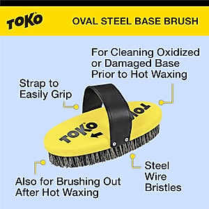 TOKO Ski Snowboard Oval Waxing Brush 25mm Steel Wire Bush with Hand Strap