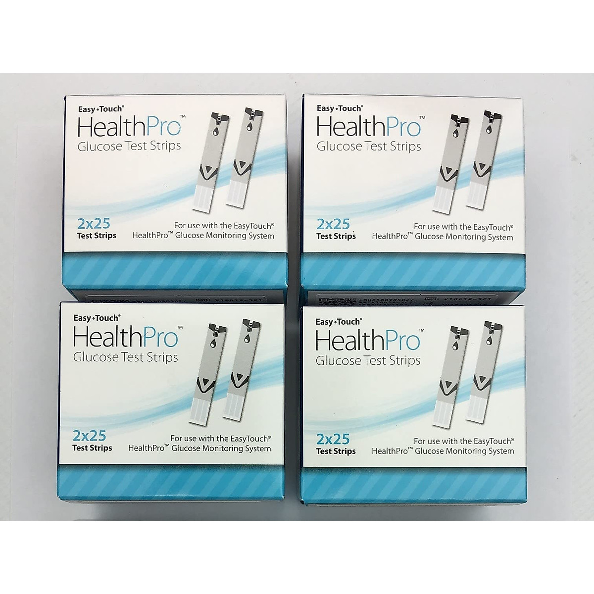 HealthPro Glucose Test Strips - 200 Count (4 Boxes of 50 Each)