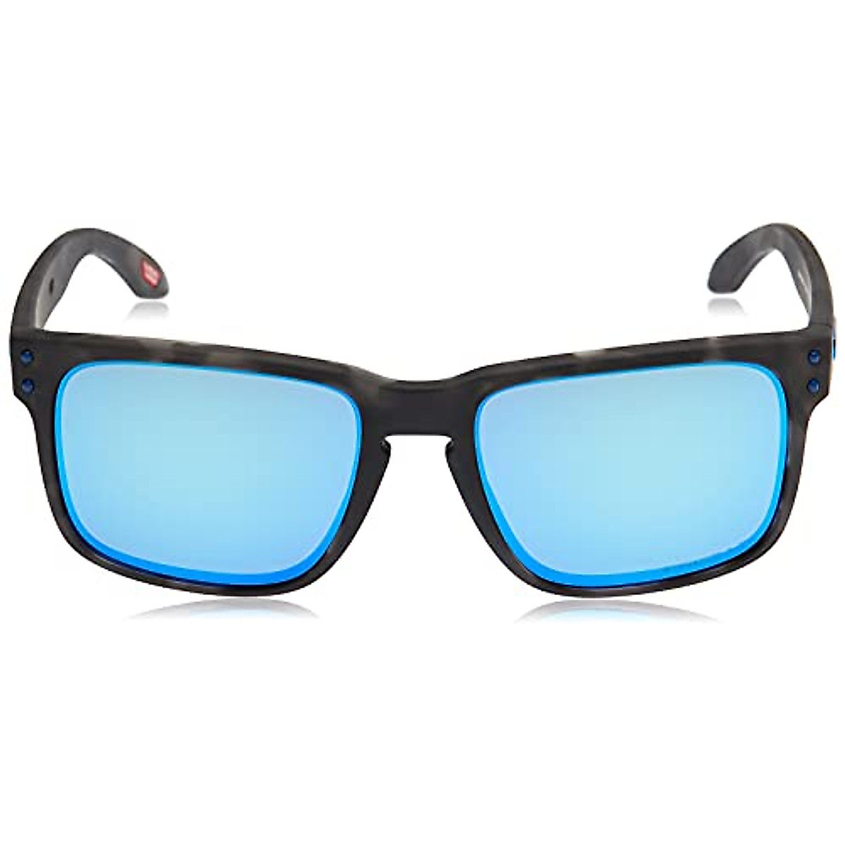 Oakley Men's OO9102 Holbrook Square Sunglasses, Matte Black Tortoise/Prizm Sapphire Iridium Polarized, 57 mm