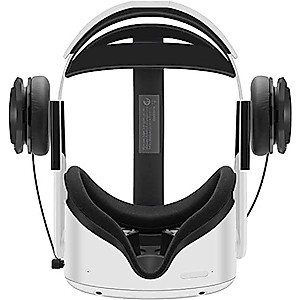 Globular Cluster Stereo Bass VR Headphones Custom Made for Meta Quest 2/Oculus Quest 2-On Ear Bass 3D 360 Degree Sound Integrated Must Have Accessories (Black)