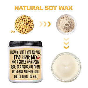 AharHora Friend Gifts for Women, Natural Soy Wax Candles Funny Gifts for Friend, Friendship Gifts for Women Friends, Birthday Gifts for Friend - Friendship Candles