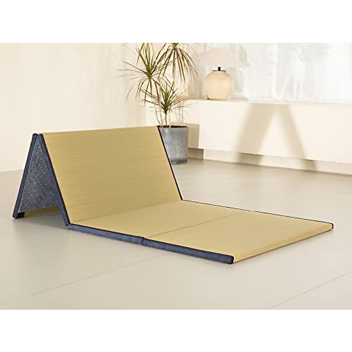 MustMat Tatami Mat Twin XL Japanese Tatami Floor Mattress Rush Grass Tatami Bed with Storage Bag 39 x80 x1.4 in (Blue)