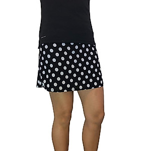 Black & White Polka Dot Flutter Style Golf/Tennis Skort/Skirt (Small)