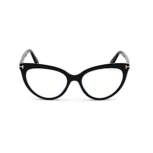 Eyeglasses Tom Ford FT 5674 -B 001 Shiny Black/Blue Block Lenses