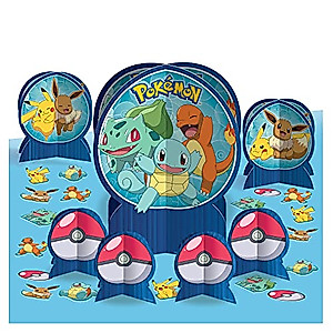 Pokémon Birthday Party Supplies and Decorations Pack: Pokémon Party Supplies and Decorations; Banner, Swirls, Centerpiece, Birthday Candle Set, and more