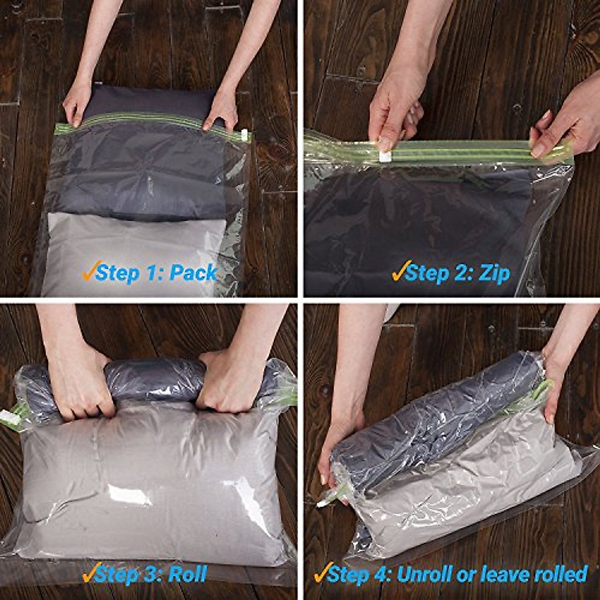 The Chestnut 12 Travel Storage Bags for Clothes - Compression Bags for Travel - no Vacuum Sacks-Save Space in Your Luggage Accessories