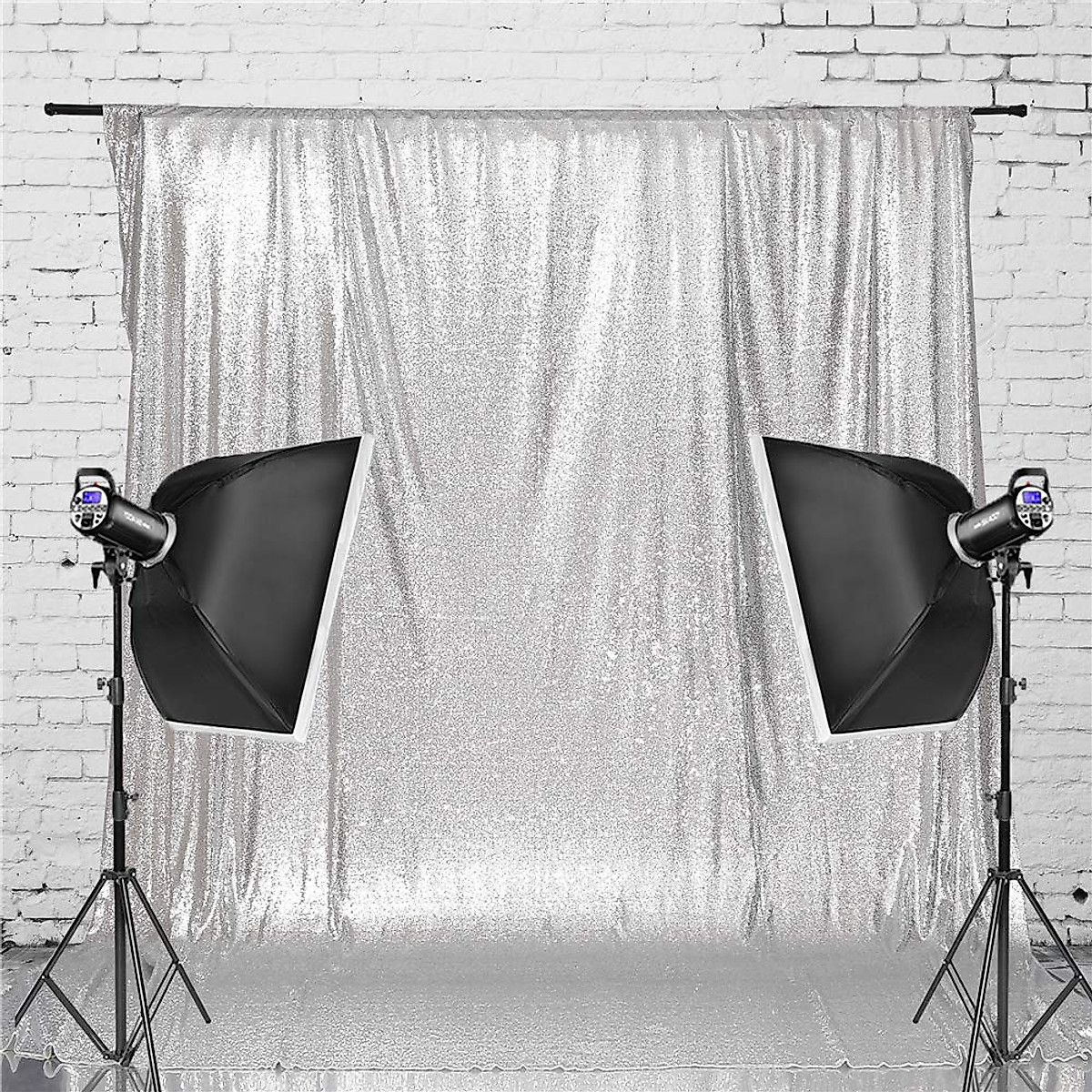 Eternal Beauty Silver Sequin Backdrop, 4x6 Ft Glitter Background Curtains for Shimmer Photography Party Wedding Birthday Back Drop Decor