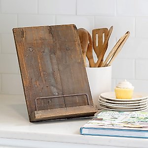 Park Hill Collections Aged Wooden Cookbook Stand, 12.75-inches Height, Multicolor